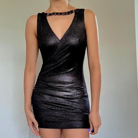 Cache | Dresses | Vintage Black Bodycon Mini Dress By Cache | Poshmark